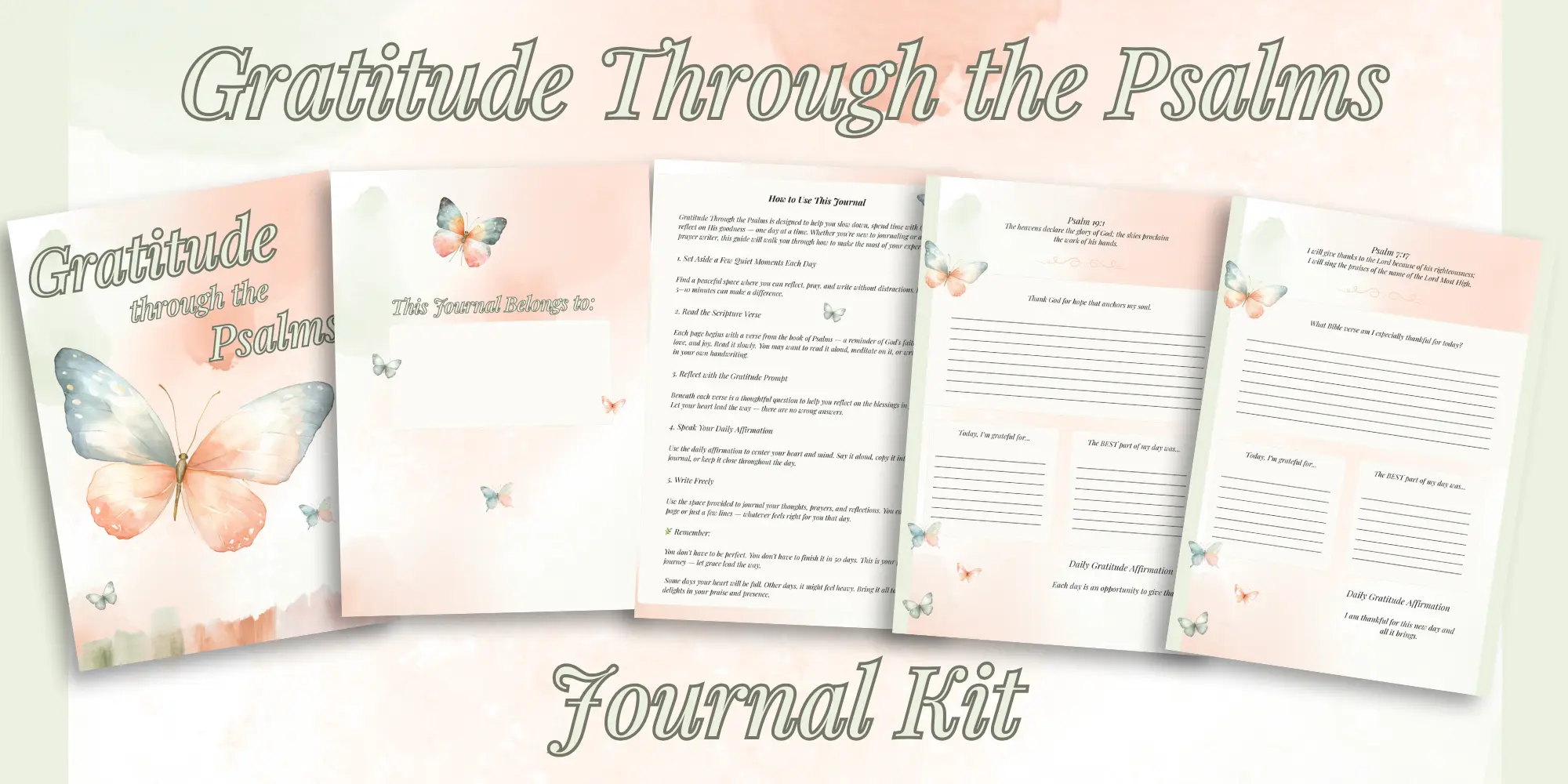 Gratitude through the Psalms Journal Kit - FREE PLR Template - Weekly ...